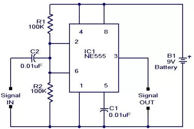 Mạch Trigger Schmitt sử dụng NE555